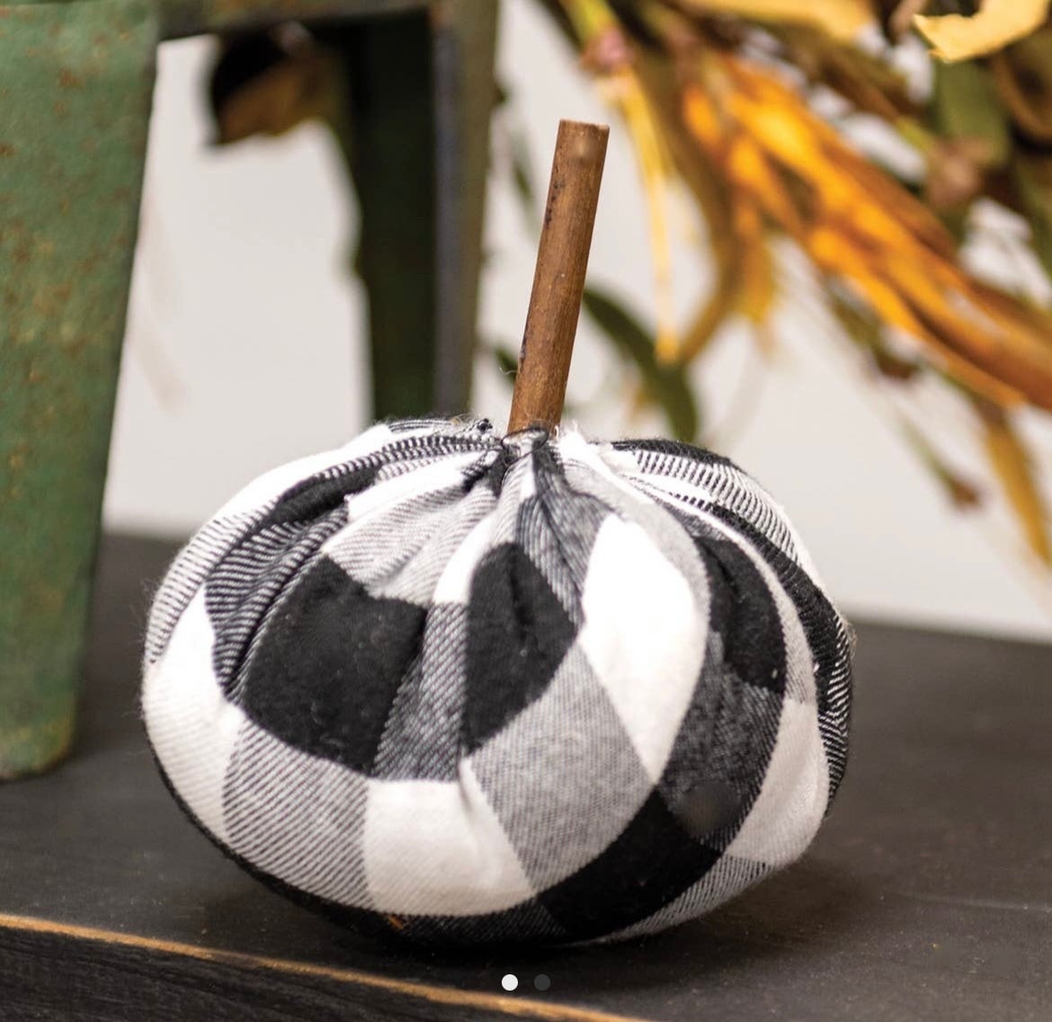 Col House Designs - Buffalo Check Stuffed Felt Pumpkin, 4" | Fig and ...