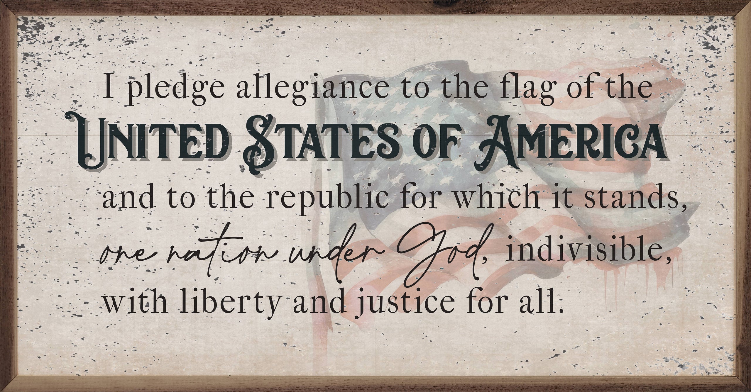 Distressed Pledge Allegiance Flag | Fig and Fern Home Collection 102 ...
